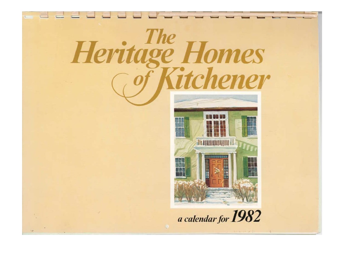 Heritage Kitchener Calendar 1982 – ACO North Waterloo Region